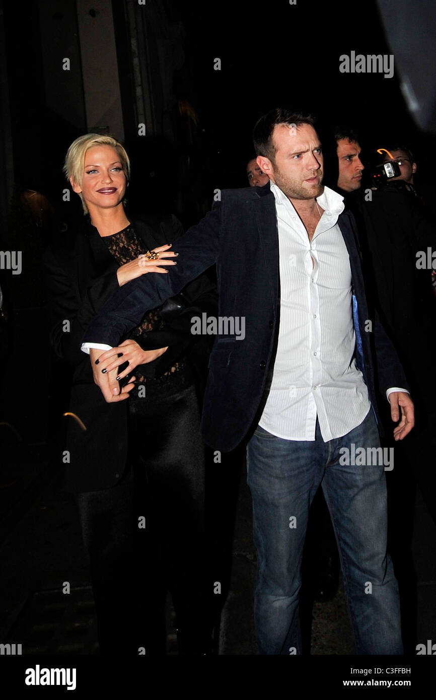 Sarah Harding and Tom Crane seen leaving Nobu restaurant in Mayfair ...
