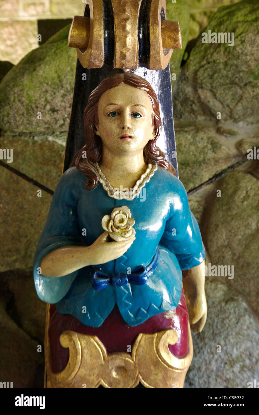 Figurehead of a girl with white rose rescued from shipwrecks off Isles ...