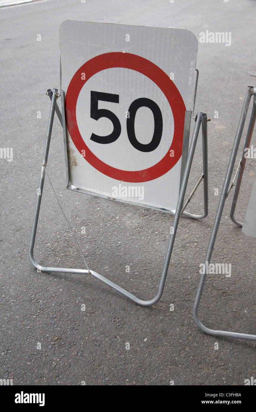 50 Speed limit road sign Stock Photo - Alamy