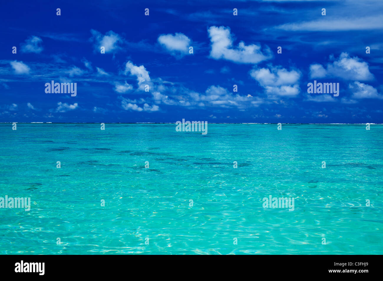 Tropical ocean with blue sky with vibrant ocean colors Stock Photo - Alamy