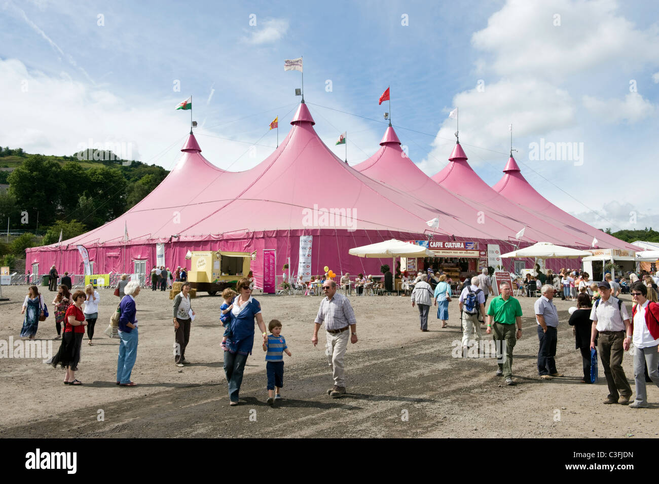 View over the pink pavilion on the site of the National Eisteddfod 2010 ...