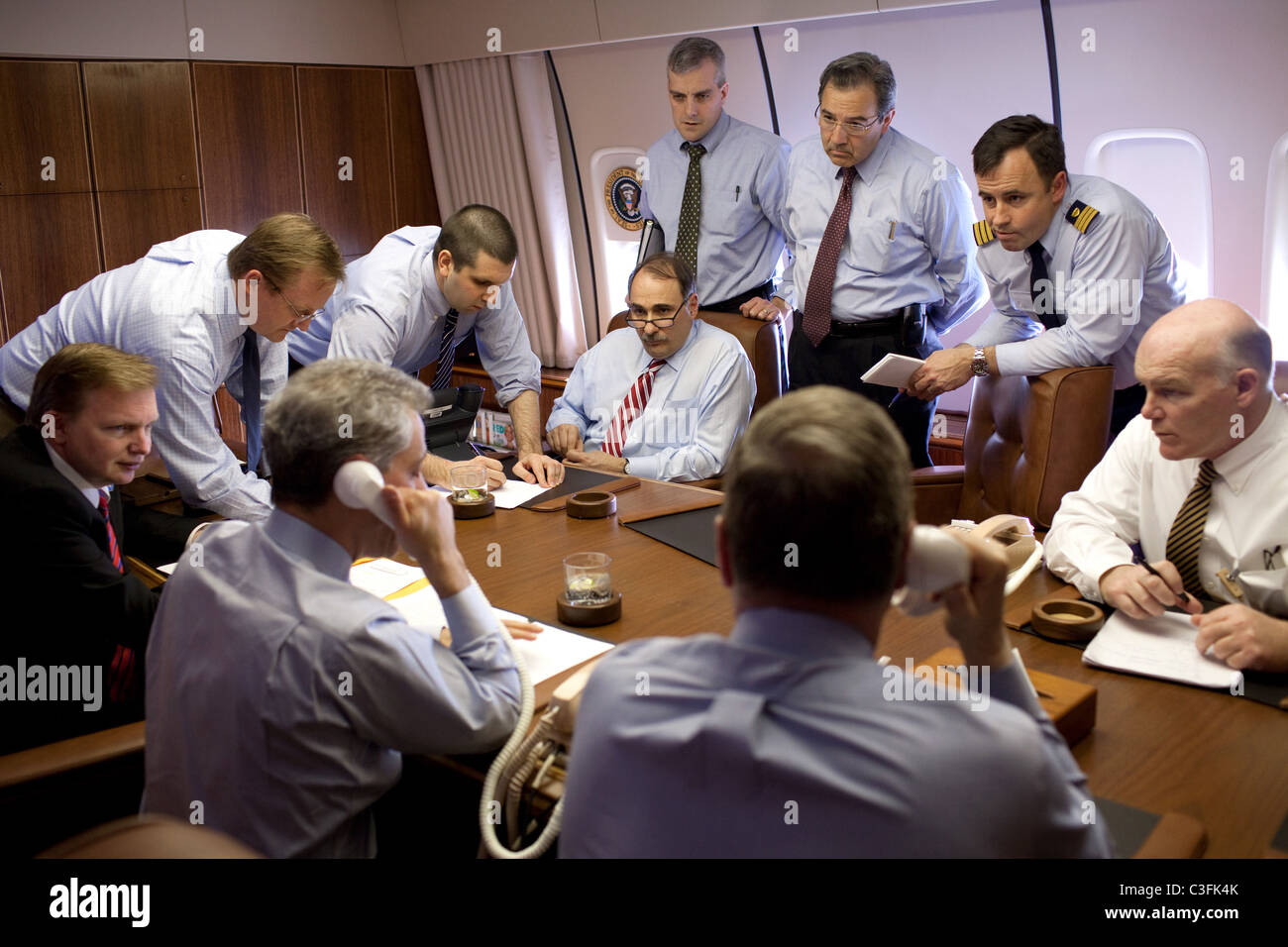 Staff and U.S. Secret Service (USSS) discuss security measures aboard ...