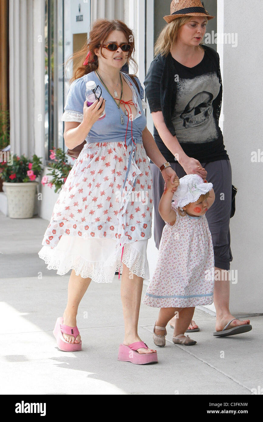 Helena Bonham Carter takes her baby daughter, Nell, out for a stroll in ...