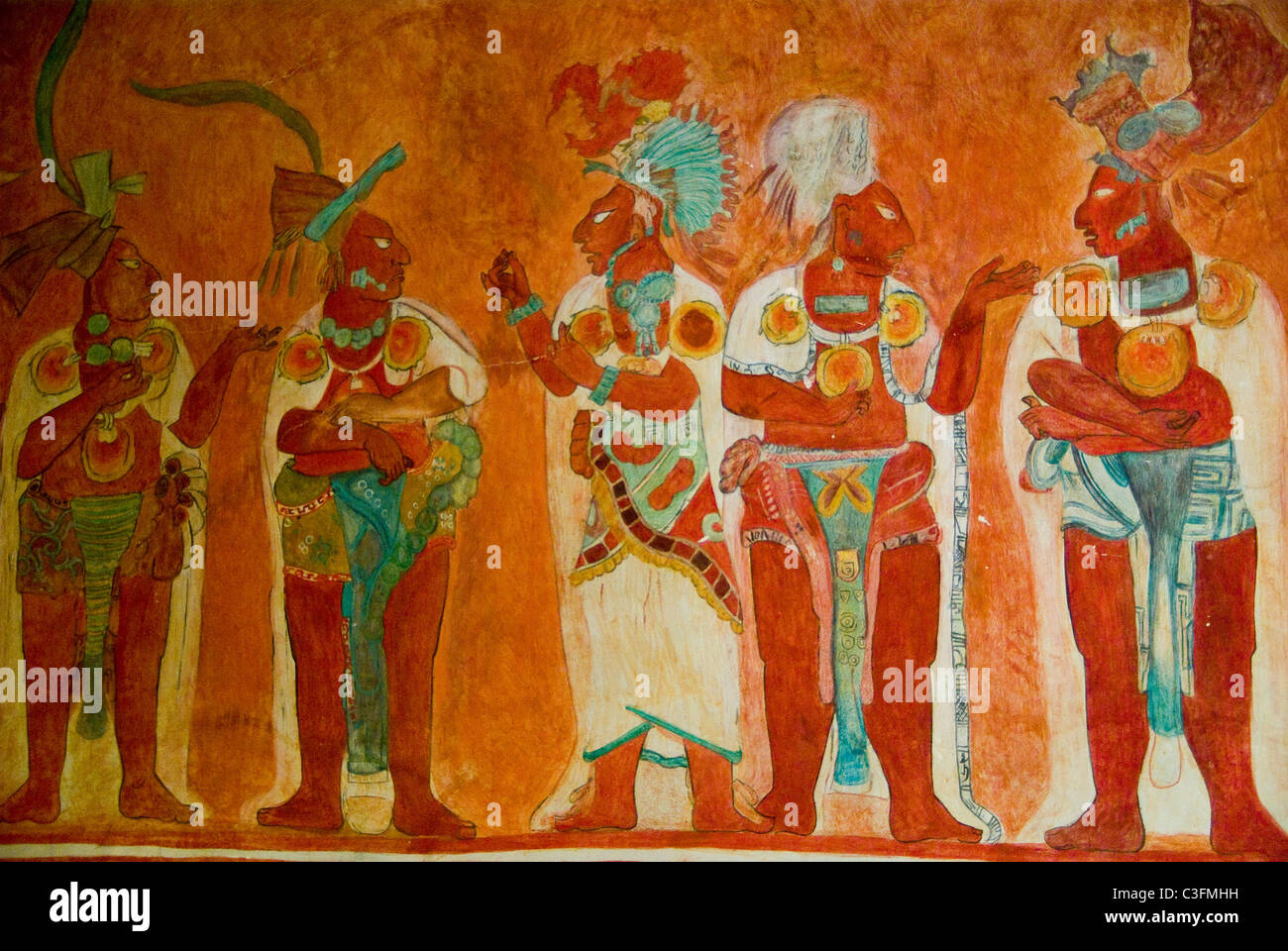 Mexico.Mexico city.National Museum of Antropology.Maya culture.Painting ...