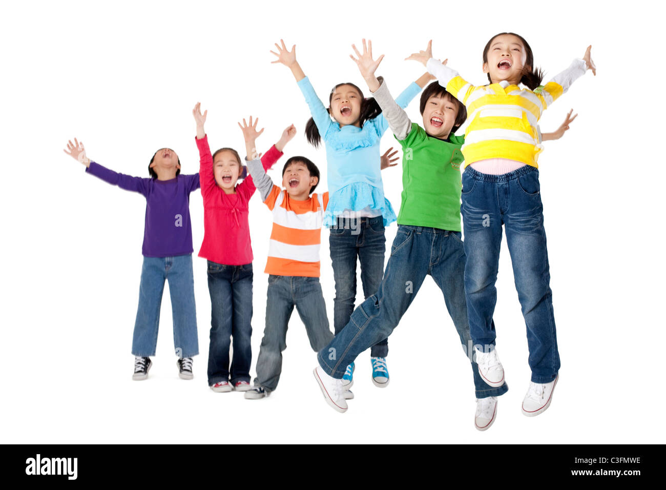 Excited group of friends Stock Photo - Alamy