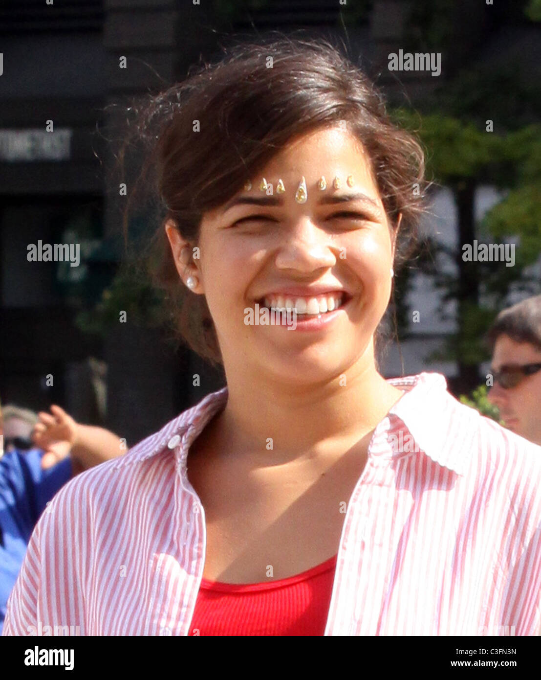 America Ferrera seen filming an episode of the TV show 'Ugly Betty' in ...
