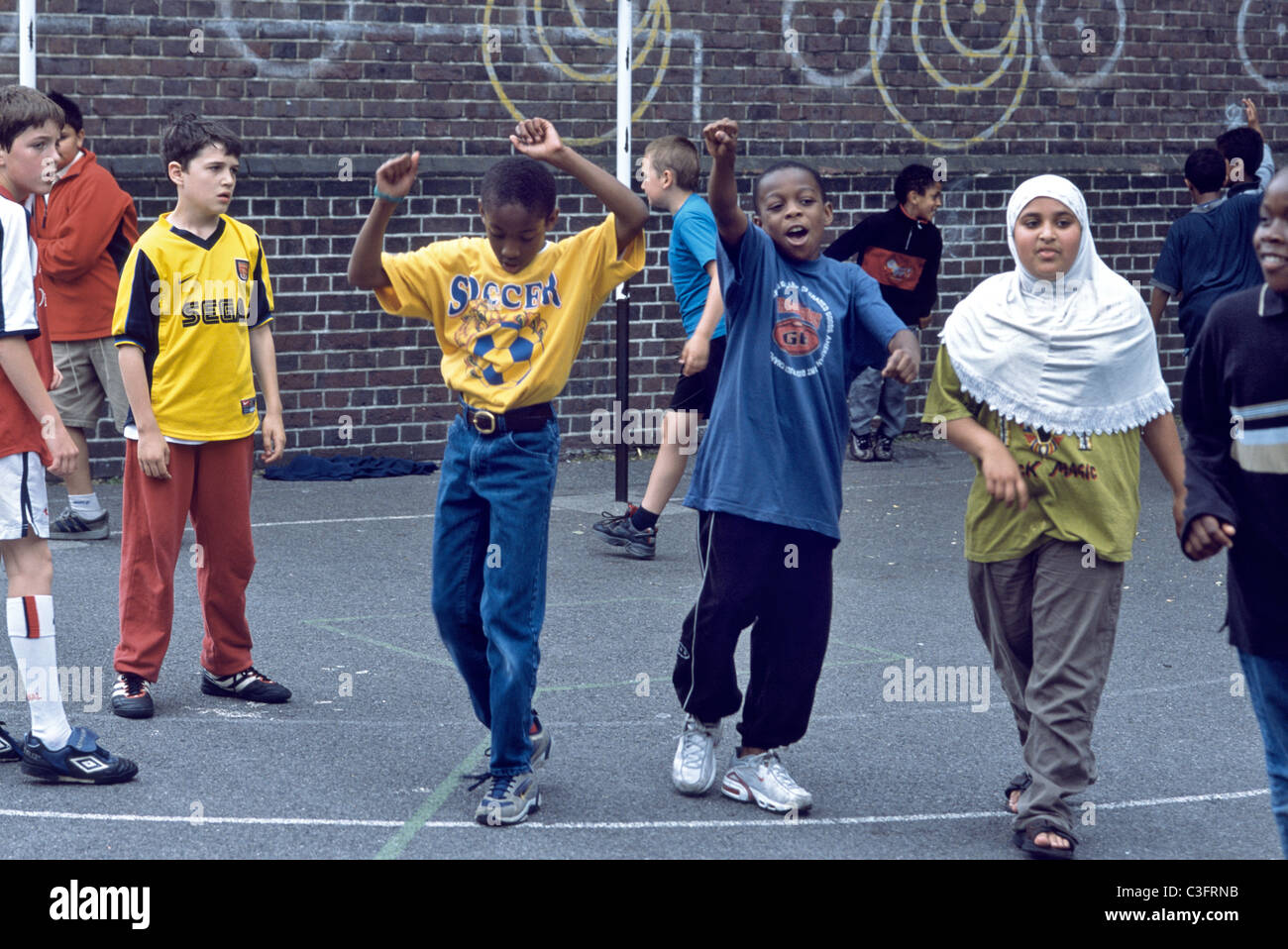Children dancing and playing primary school playground Stock Photo - Alamy
