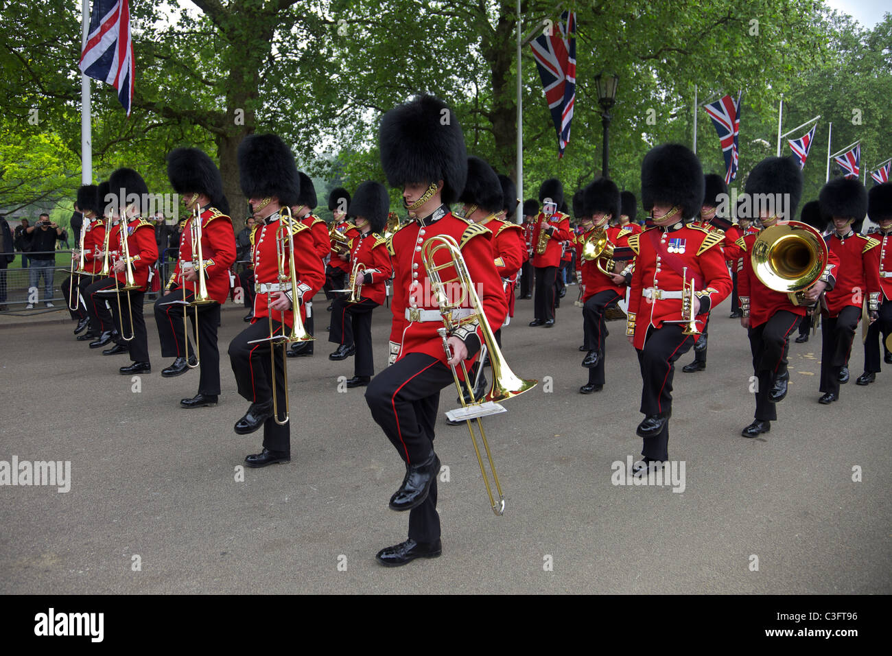 Band of the Cold stream guards in Horse Guards Parade, London, for the ...