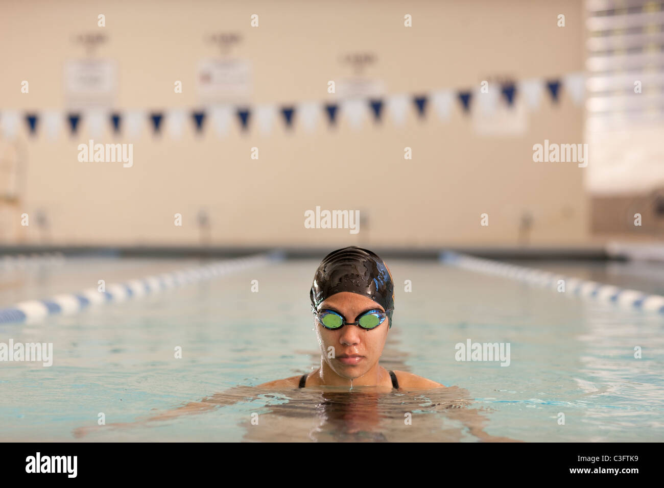 Pacific Islander swimmer in swimming pool Stock Photo - Alamy