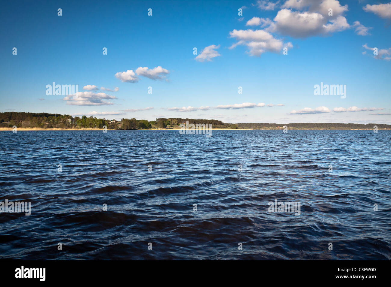 Clouds over Lake at summer Stock Photo - Alamy