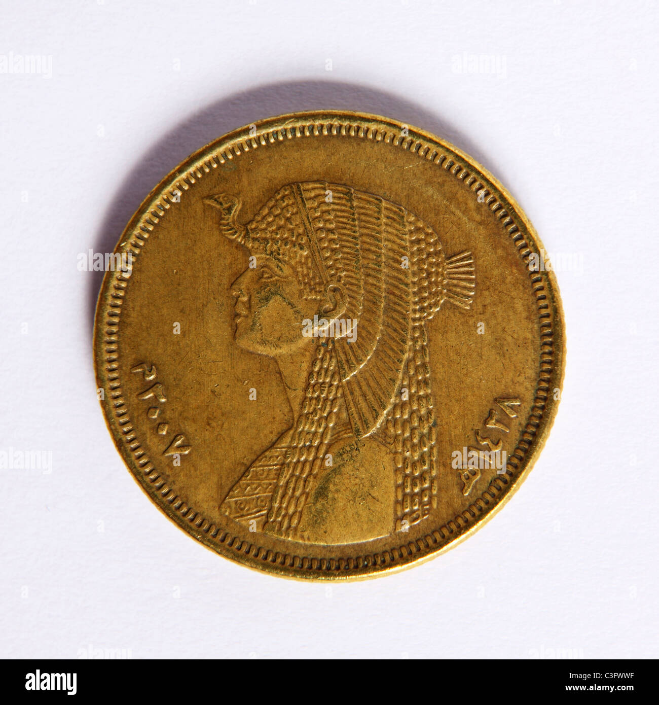 Cleopatra on the obverse of an Egyptian 50 piastres coin Stock Photo ...