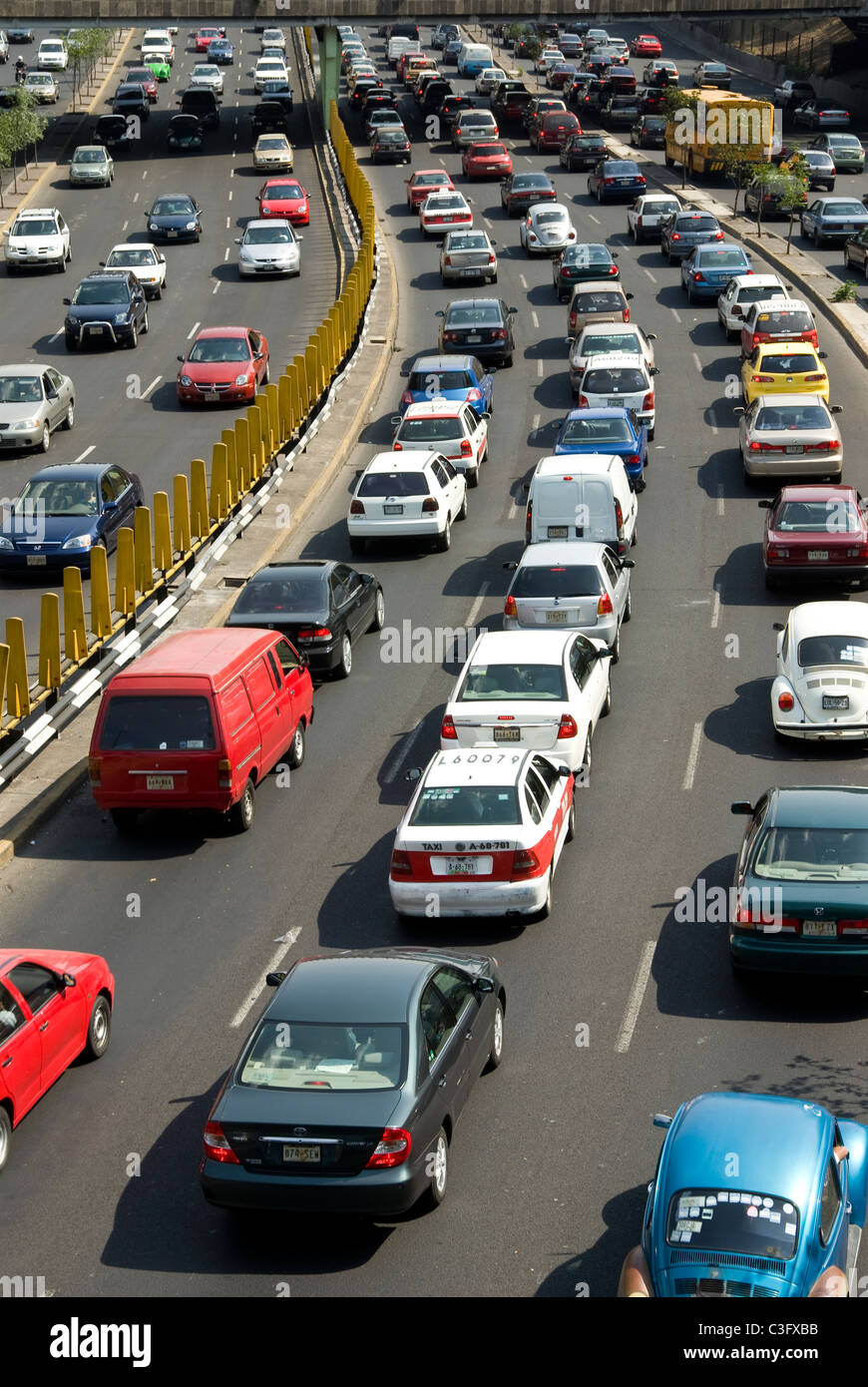 Mexico.Mexico city . Road traffic in the Circuito interior with Paseo ...