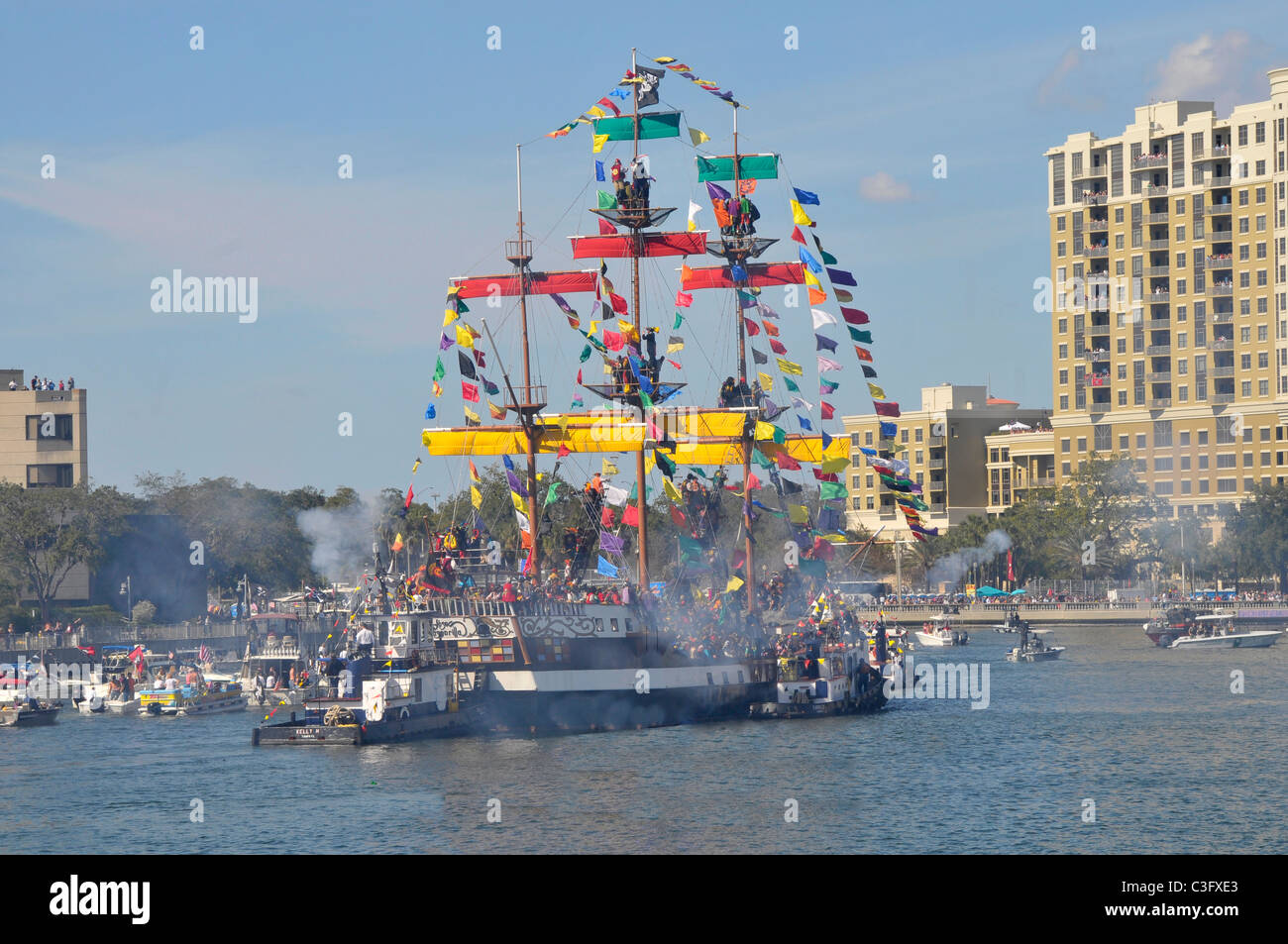 Gasparilla Pirate Boat during Festival Tampa Florida Hillsborough River ...