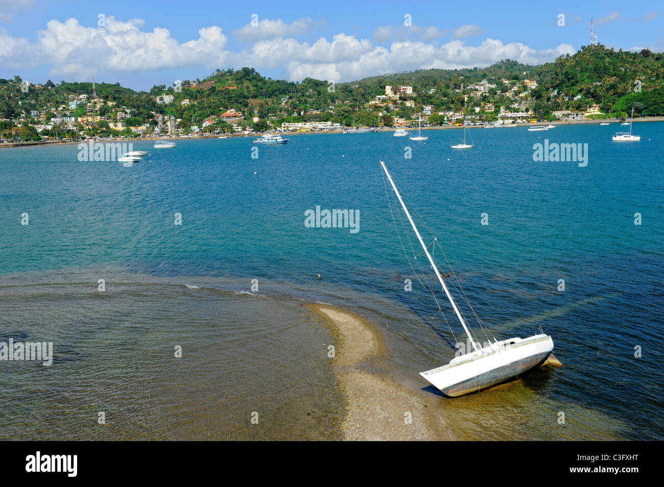 Beached Pleasure Boat Samana Dominican Republic Hispaniola Southern ...