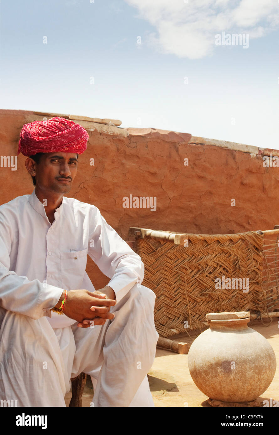 Portrait of a rural man, Jaipur, Rajasthan, India Stock Photo - Alamy