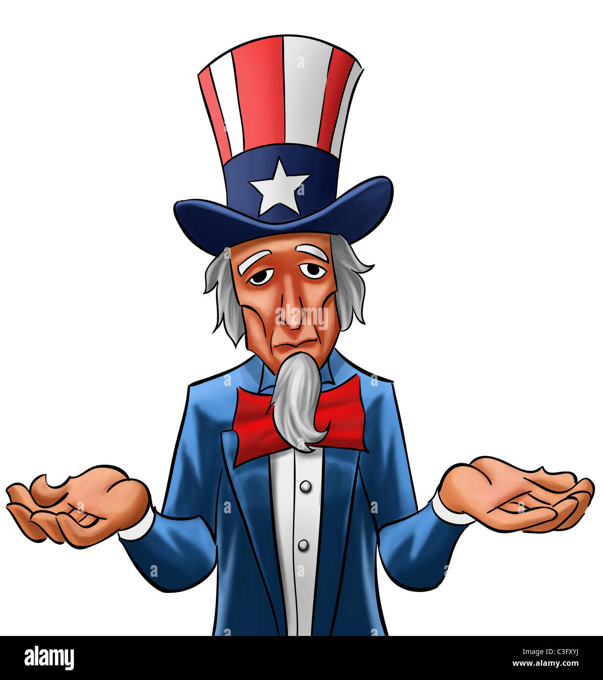 Uncle sam painted, he looks not so happy Stock Photo - Alamy