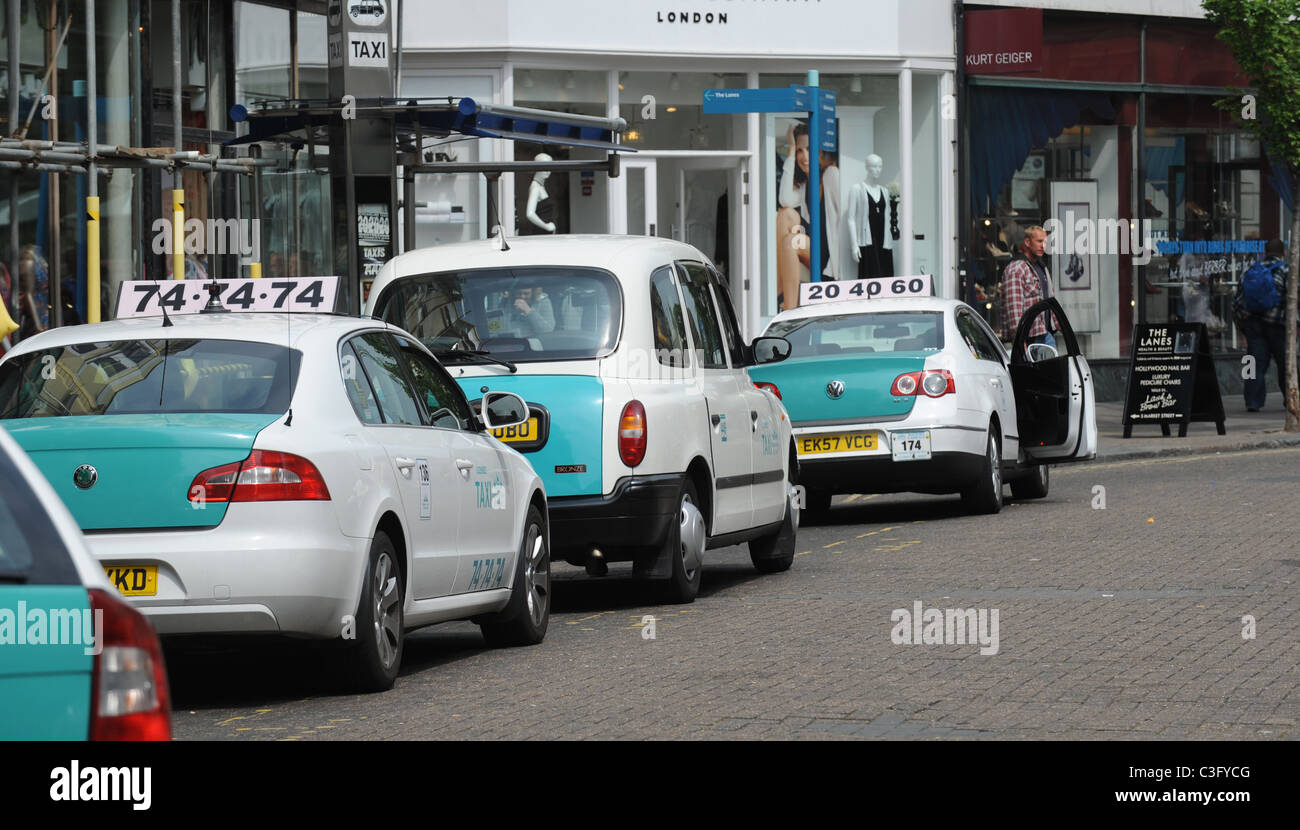 Taxi rank queue in East Street Brighton UK Stock Photo - Alamy