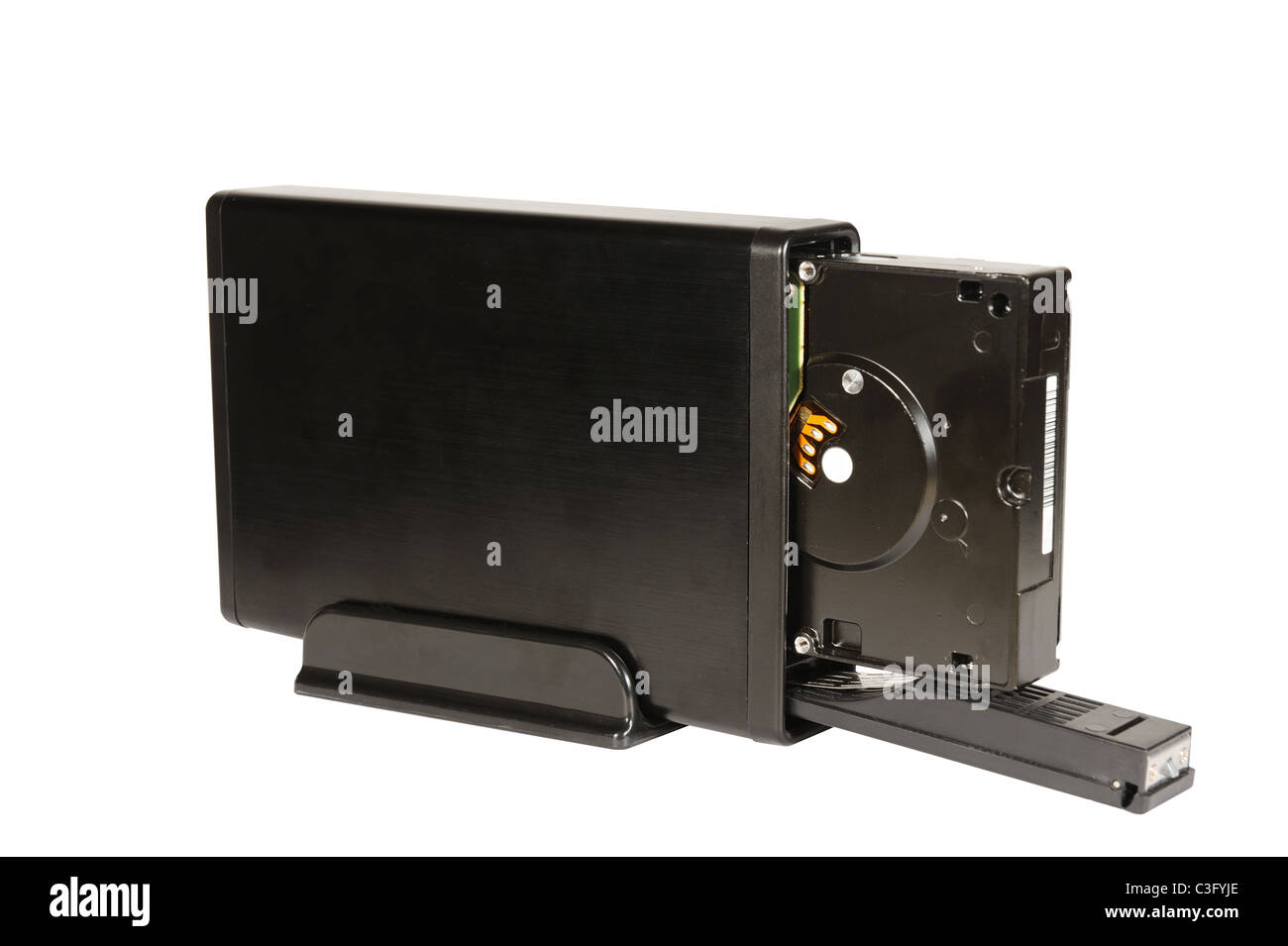 Mobile hard disk drive isolated against white background Stock Photo ...