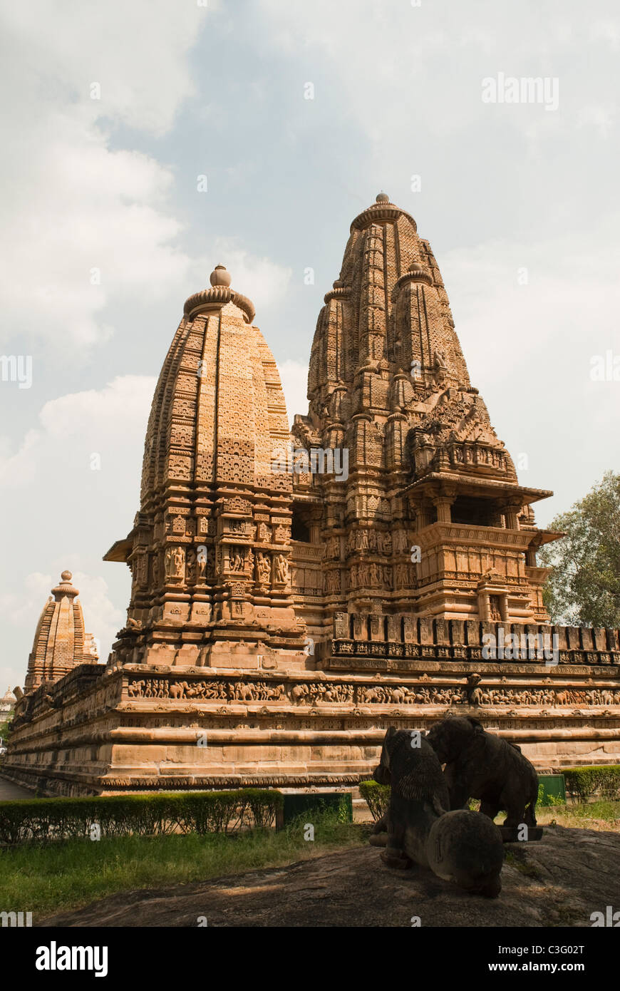 Low angle view of a temple, Khajuraho, Chhatarpur District, Madhya ...