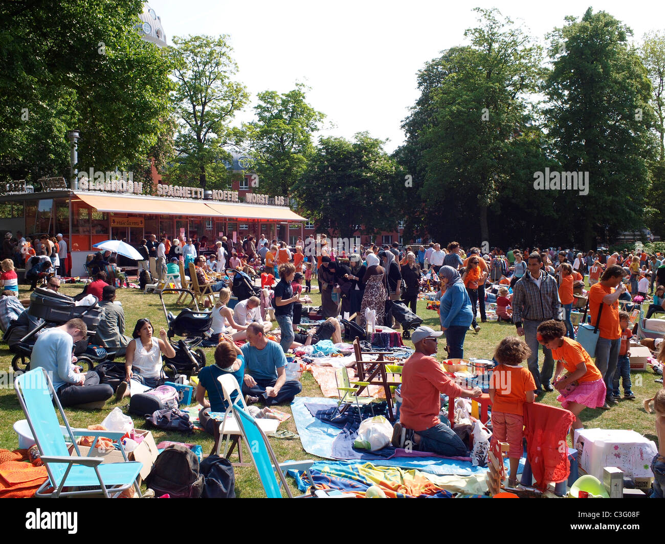 The traditional april 30th queen's day flea market attracts a huge ...