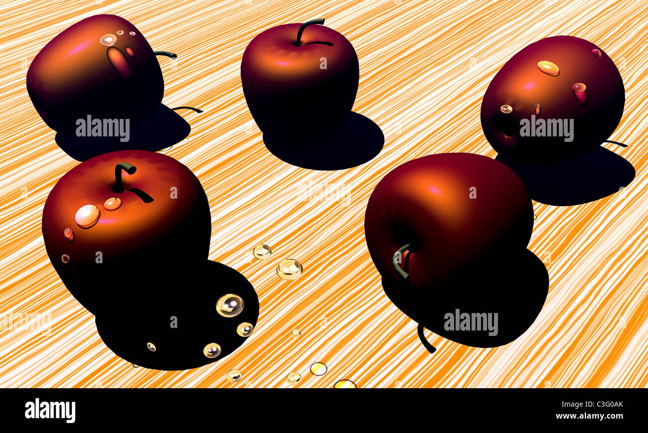 red apples put on a table Stock Photo - Alamy