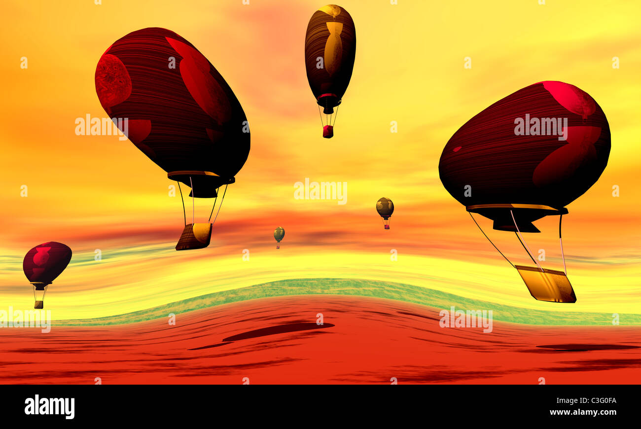 Hot-air balloons deformed ! Stock Photo - Alamy