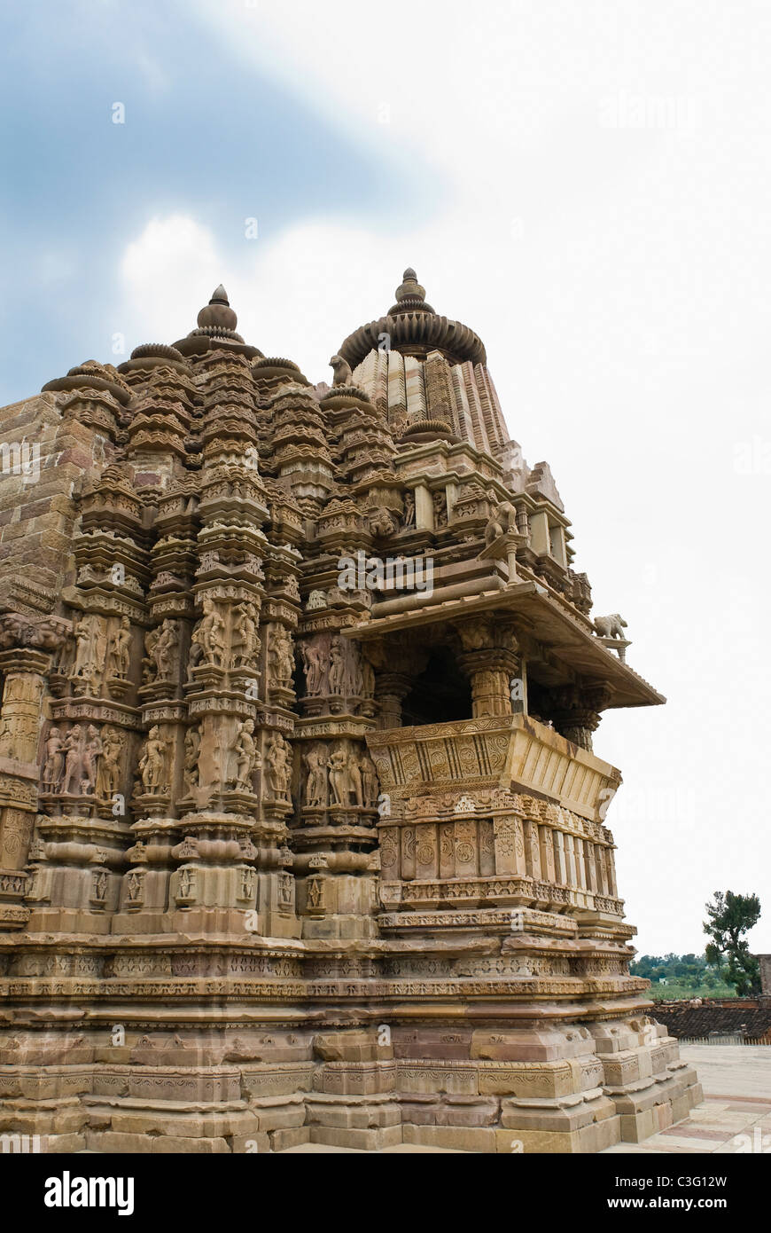 Low angle view of a temple, Khajuraho, Chhatarpur District, Madhya ...