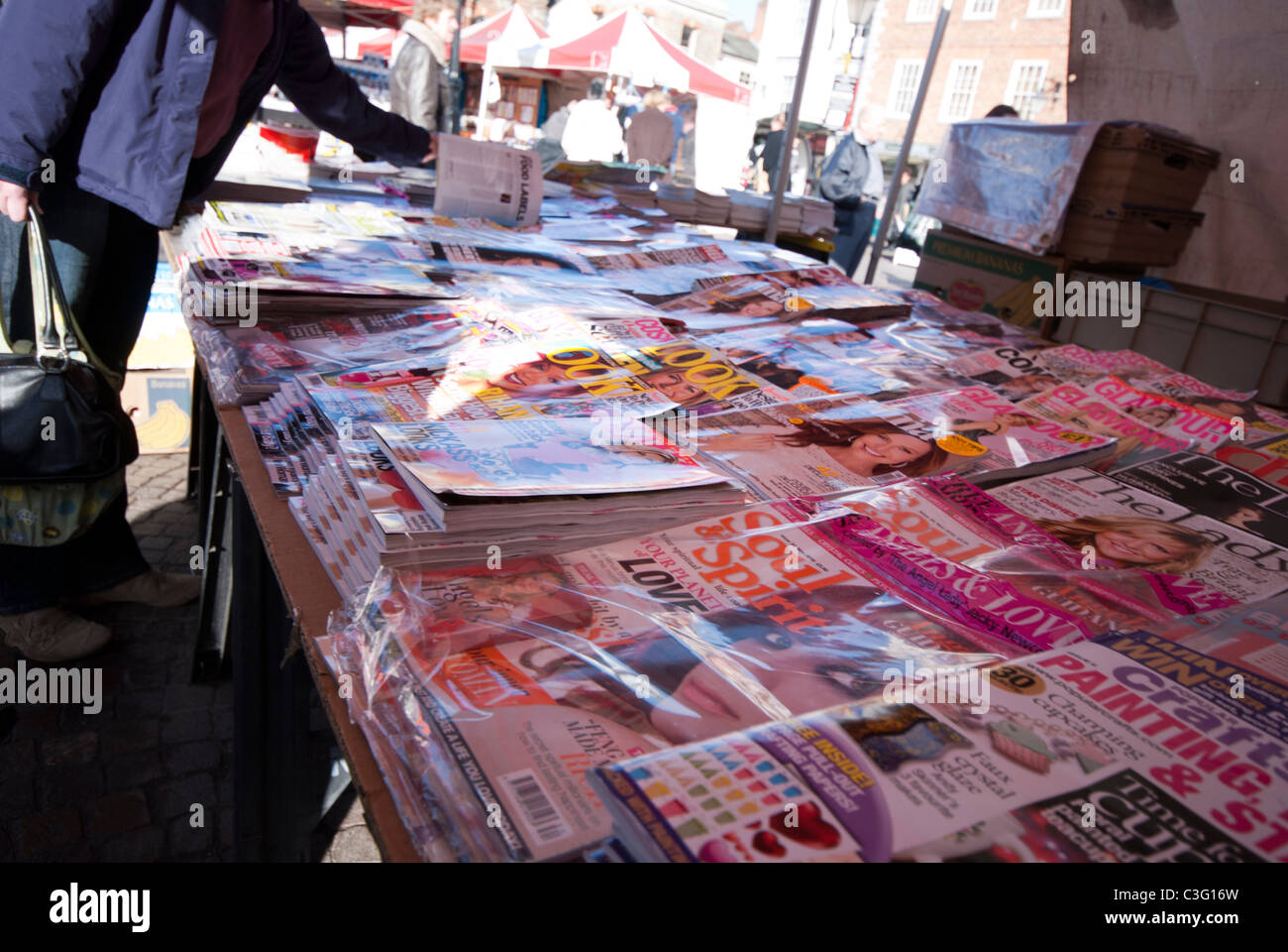 selection of various magazines on a market stall Stock Photo - Alamy