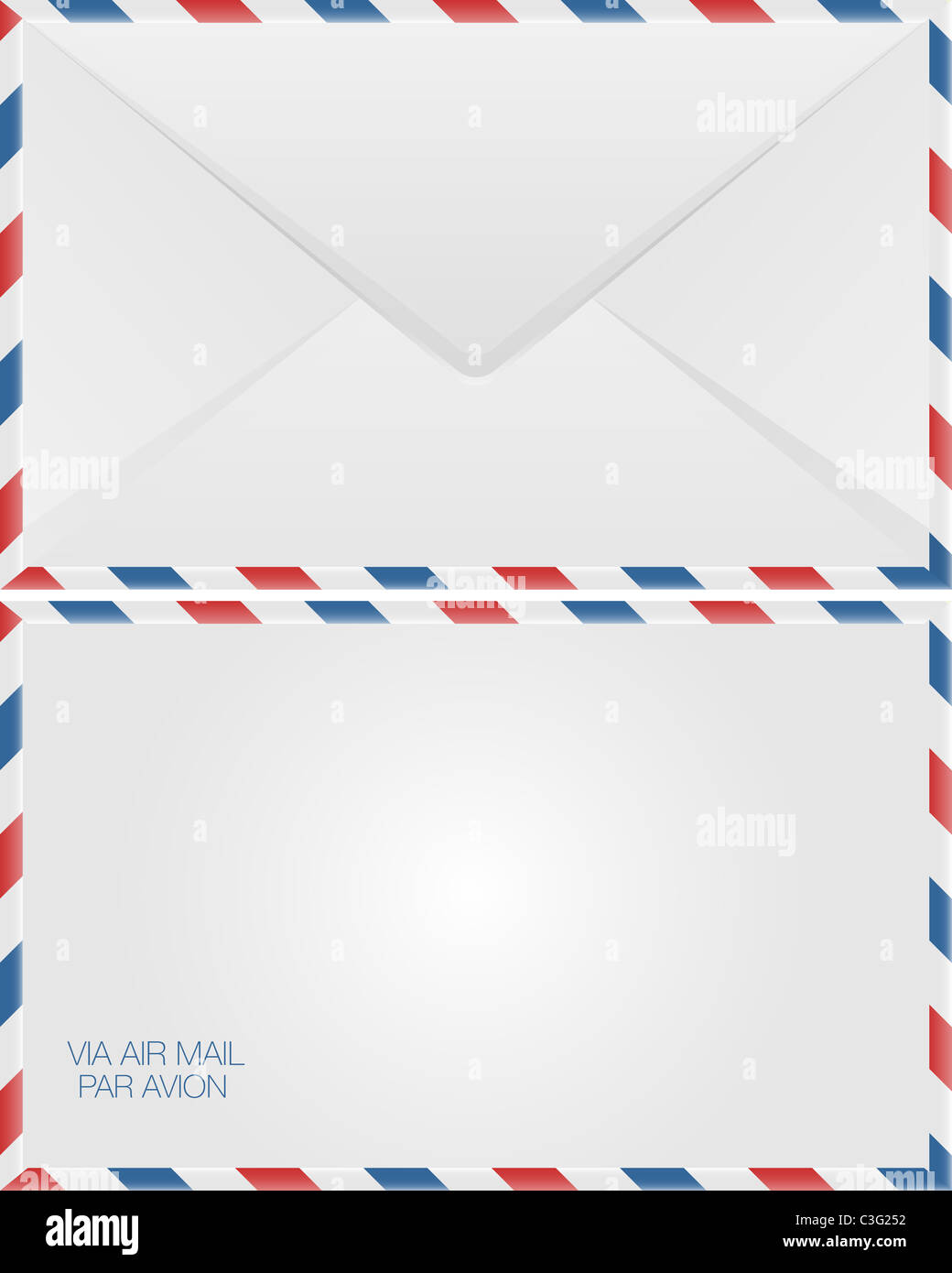 Air mail envelope, back and front view Stock Photo - Alamy