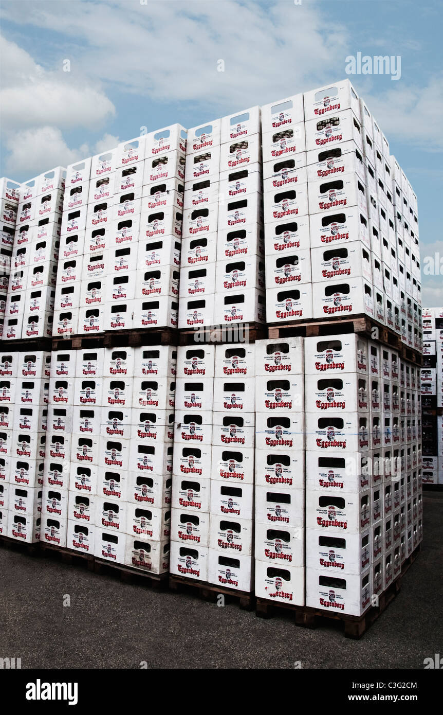 Low angle view of a stack of crates, Amsterdam, Netherlands Stock Photo ...