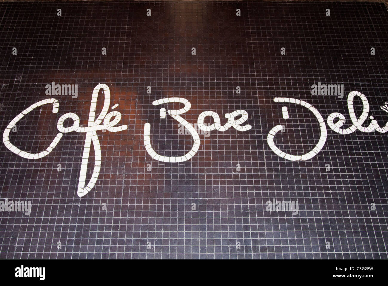 Sign of a cafe, Cafe Bar Deli, Dublin, Republic of Ireland Stock Photo ...