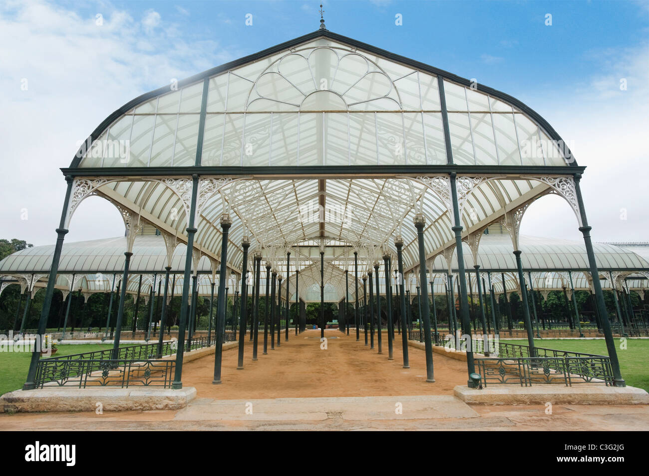 Glass house in a botanical garden, Lal Bagh Botanical Garden, Bangalore ...