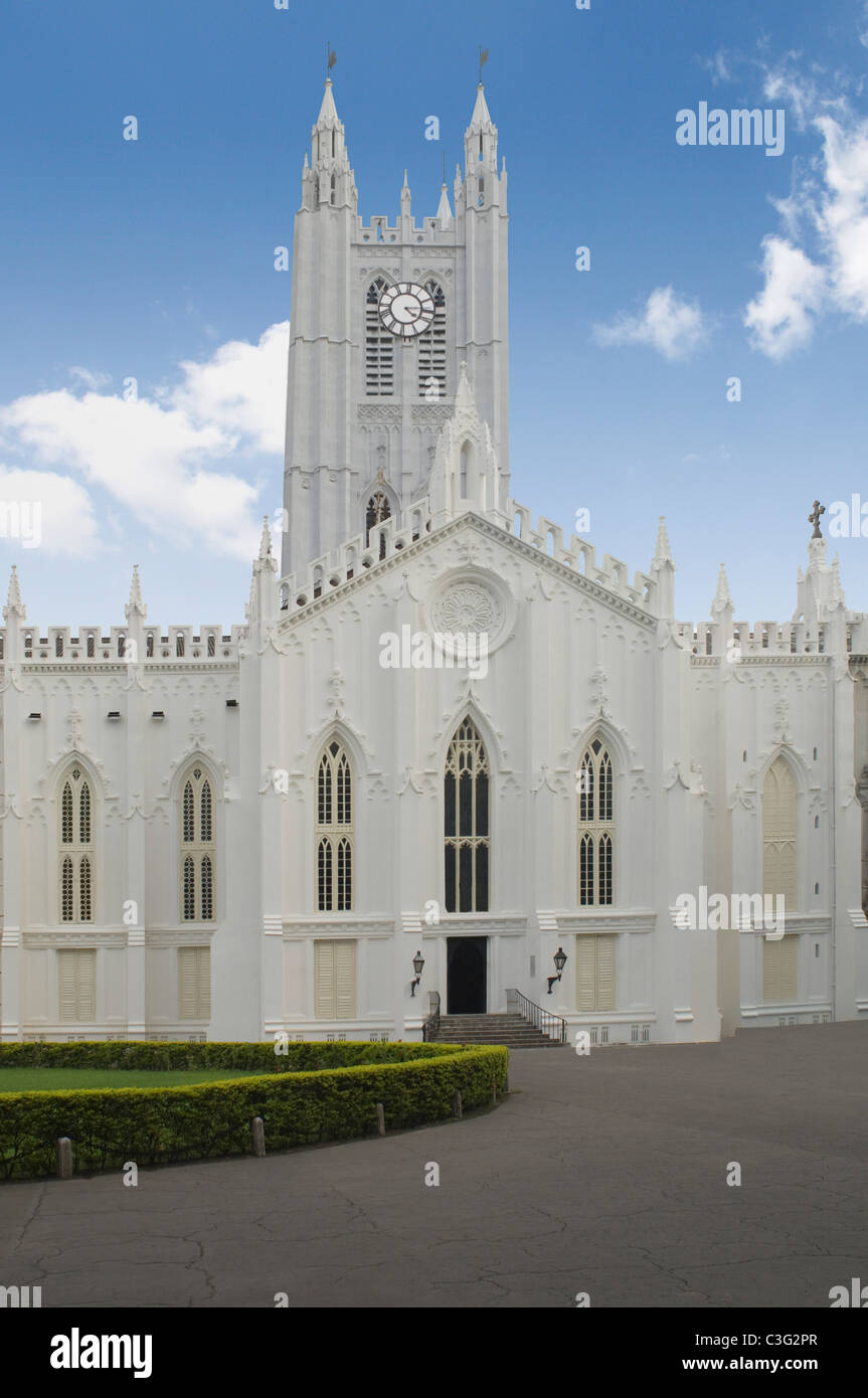 Facade of a cathedral, St. Paul's Cathedral, Kolkata, West Bengal ...