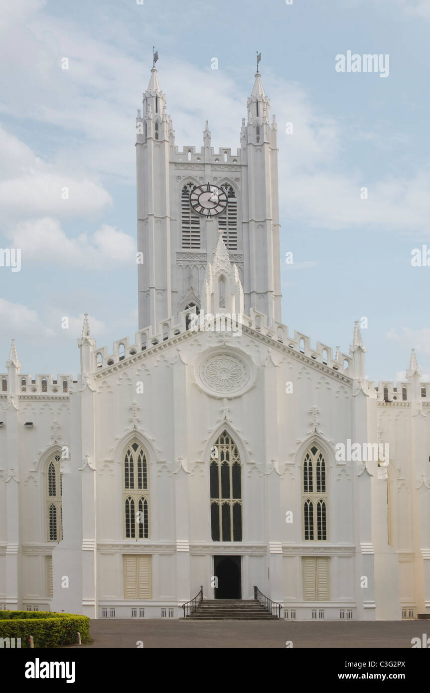 Facade of a cathedral, St. Paul's Cathedral, Kolkata, West Bengal ...