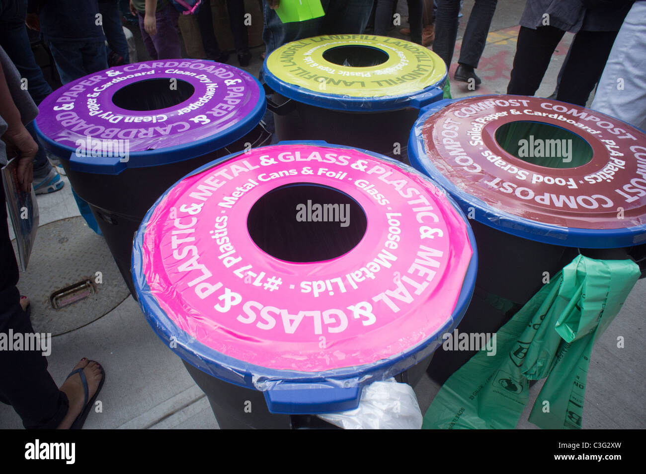 Different garbage cans waste separation hi-res stock photography and ...