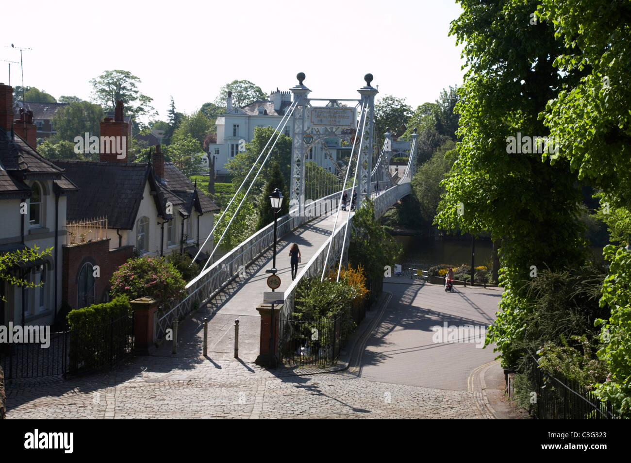 Queens Park bridge over the River Dee in Chester Cheshire UK Stock ...