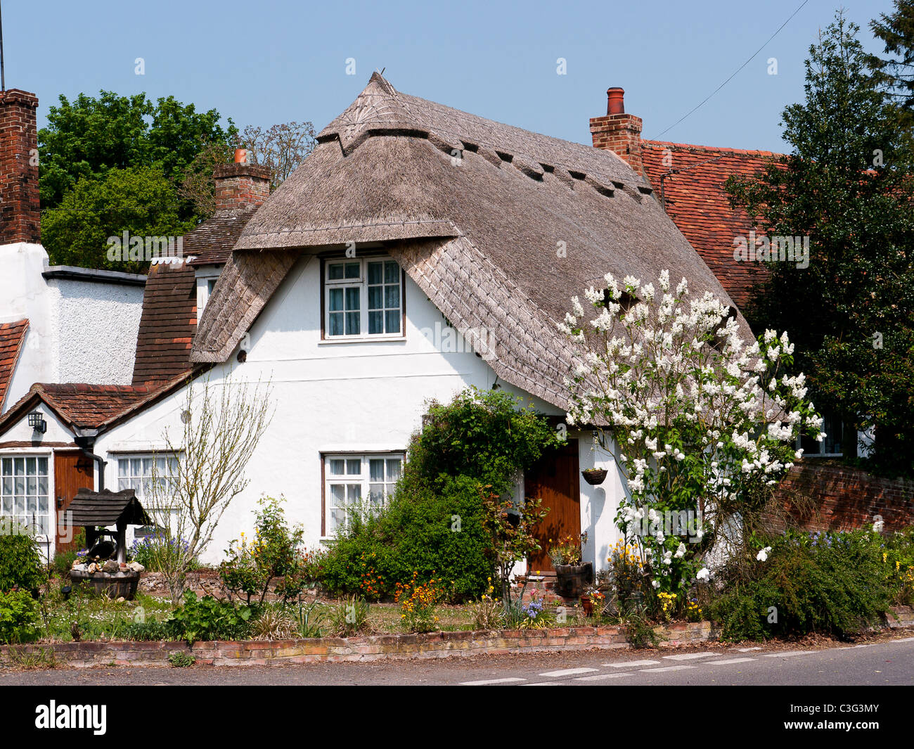 Thatched Cottages in the Village of Finchingfield, Essex, UK Stock ...