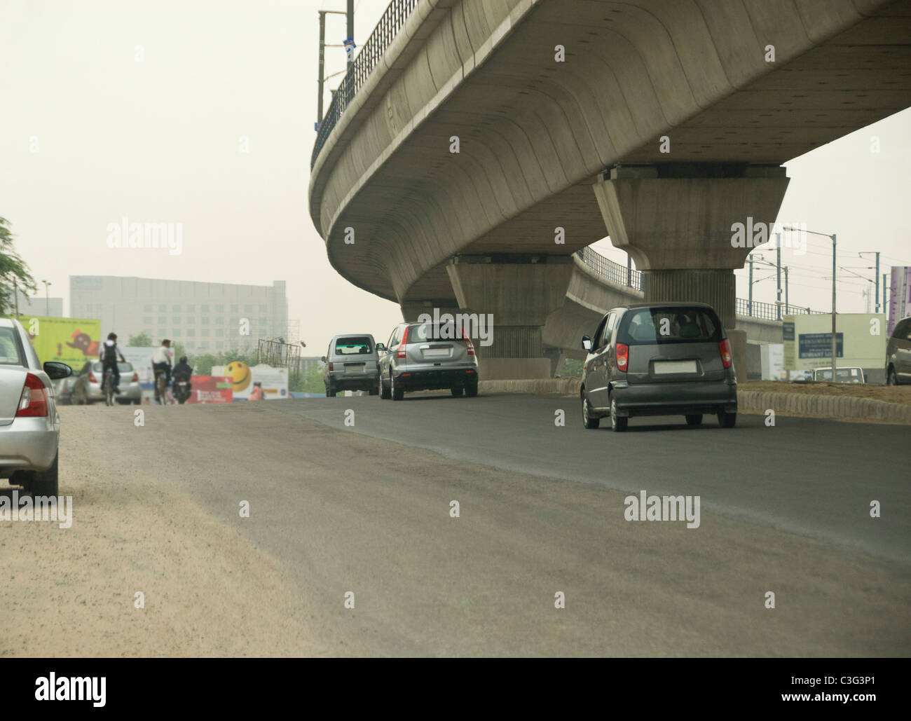 Vehicles on the road, Mehrauli Gurgaon Road, Gurgaon, Haryana Stock ...