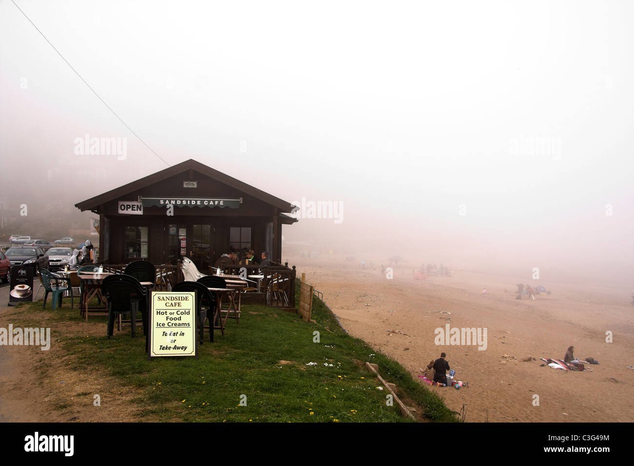 Sandside Cafe, Sandsend Beach, near Whitby, North Yorkshire, England ...