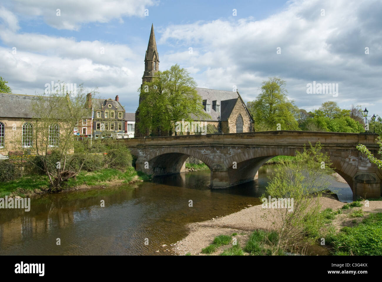 Morpeth Norhtumberland, Wansbeck Bridge Stock Photo - Alamy