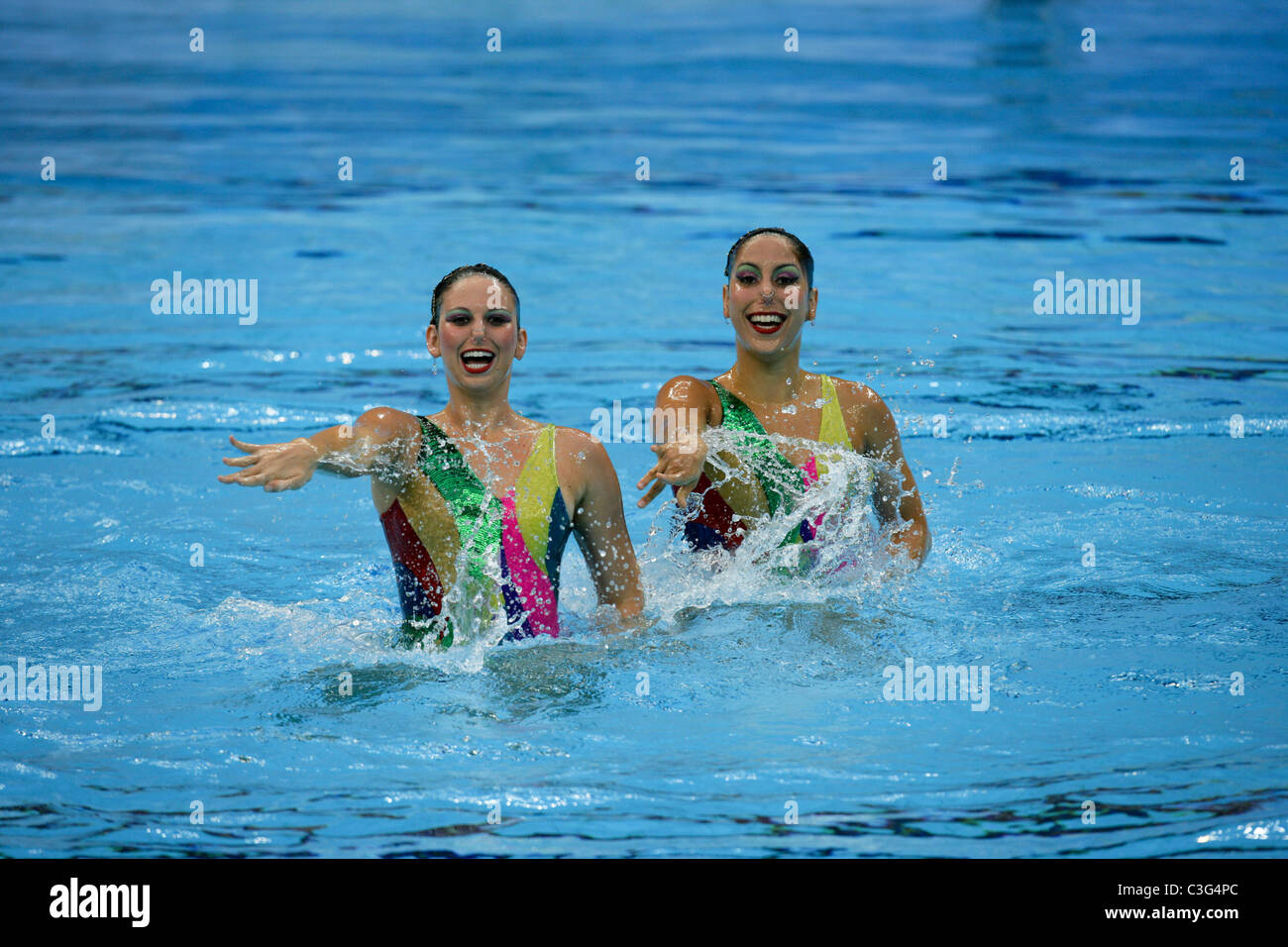 Competitors in Duet Synchronized Swimming at the 2008 Olympic Summer ...