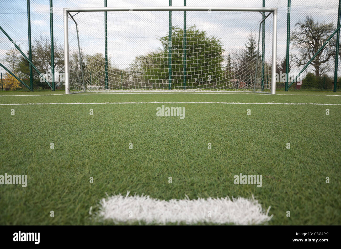 penalty area on football court Stock Photo - Alamy