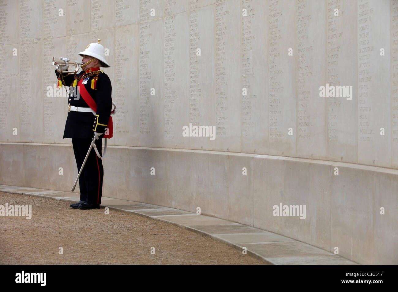 Bugler at the National Memorial Arboretum, Staffordshire. UK Stock ...