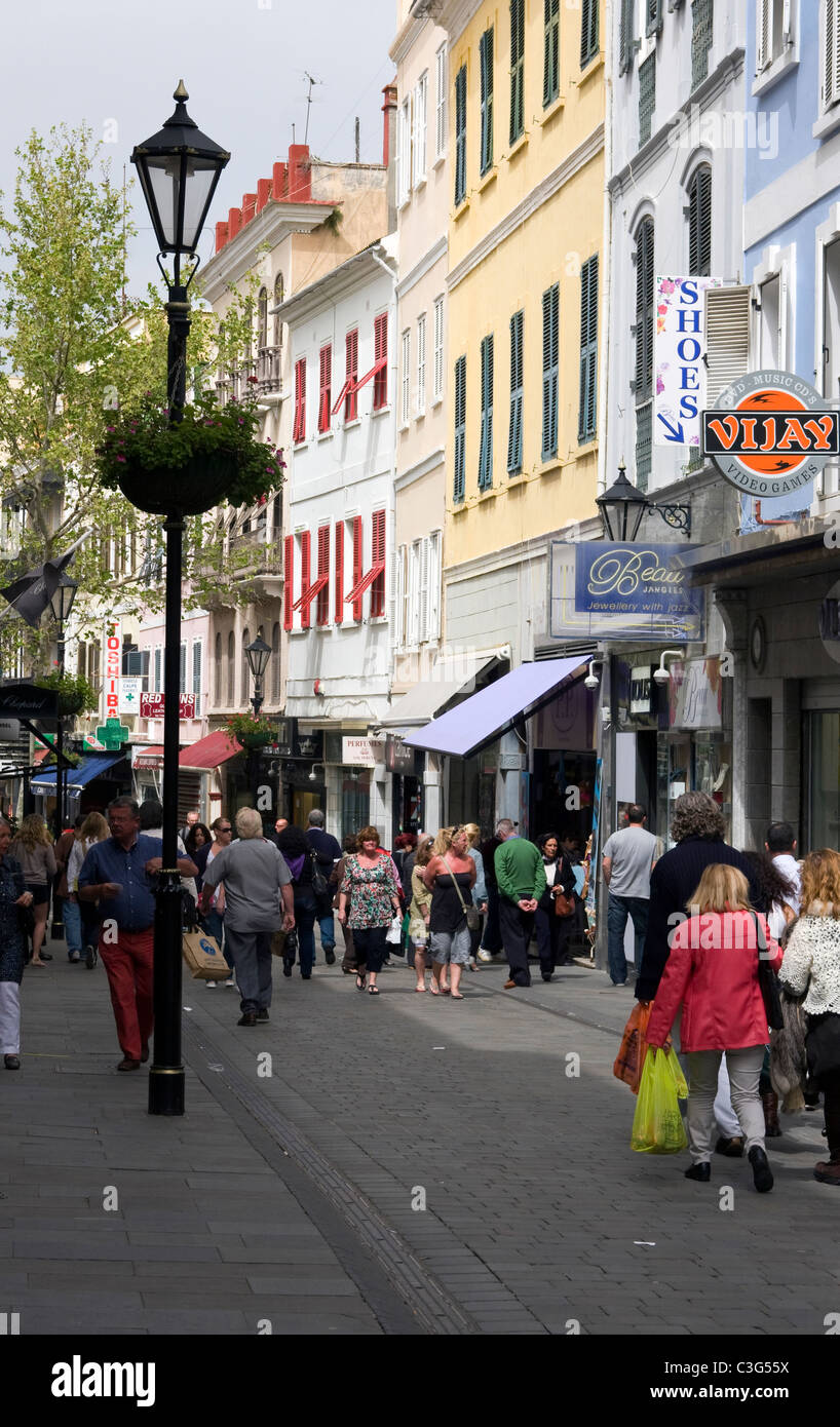 Main street gibraltar shops hi-res stock photography and images - Alamy