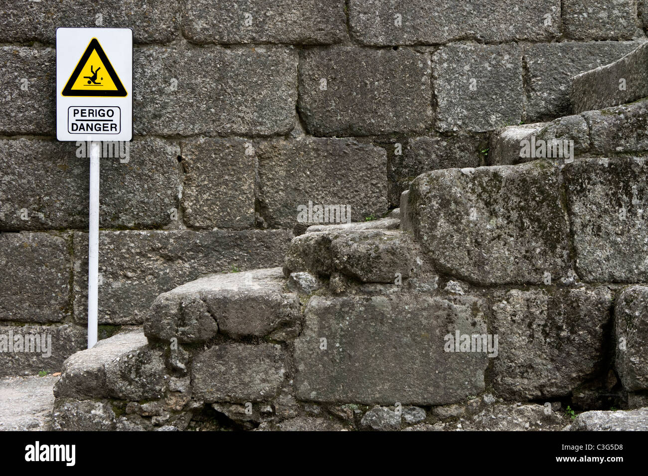 Warning sign at stairs hi-res stock photography and images - Alamy