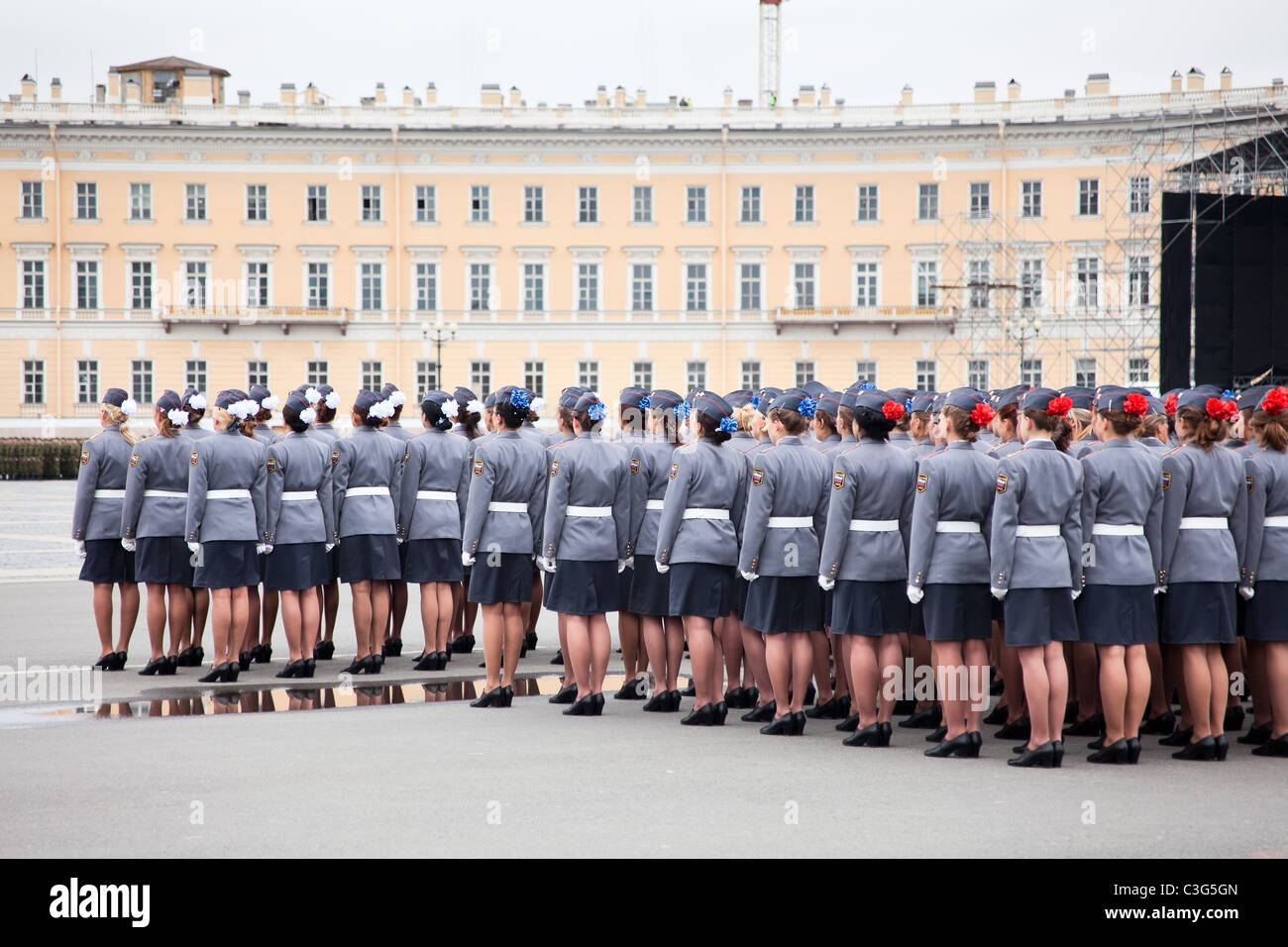 Female soldiers marching during military hi-res stock photography and ...