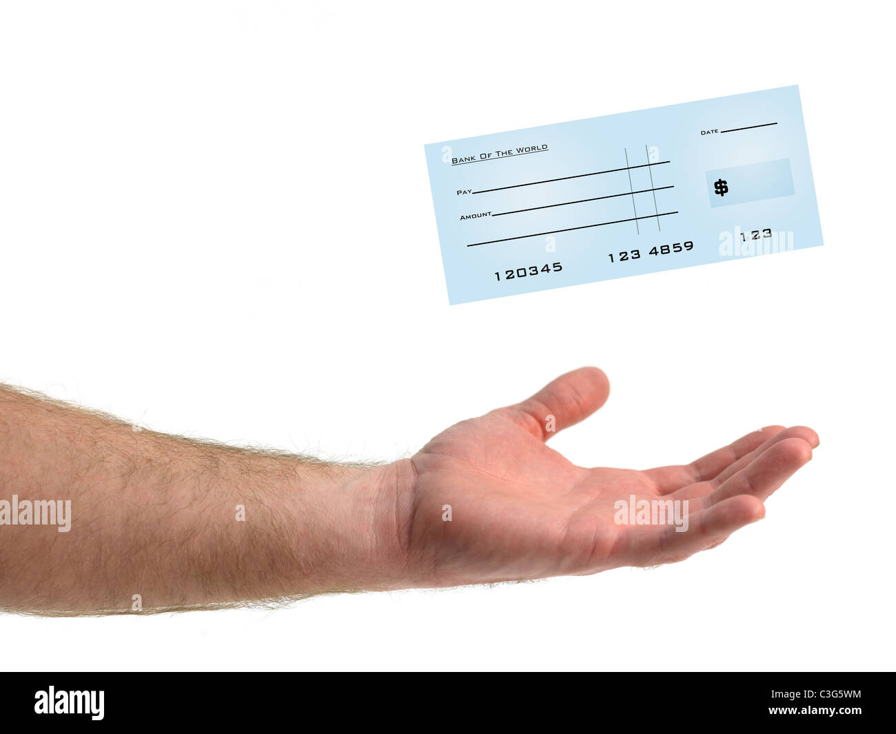 An illustration of a blank bank check Stock Photo - Alamy