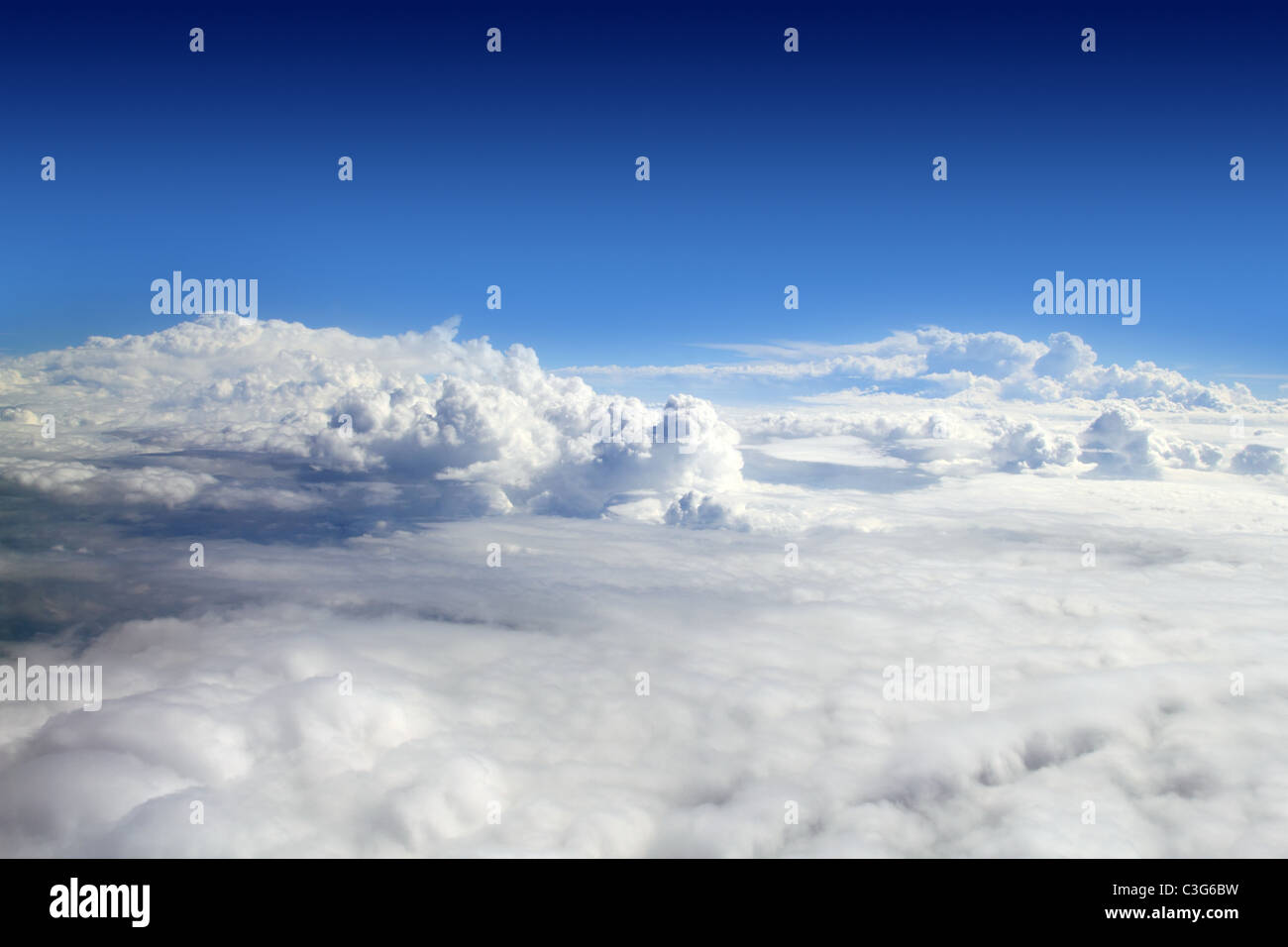 blue sky high view from airplane clouds shapes Stock Photo - Alamy