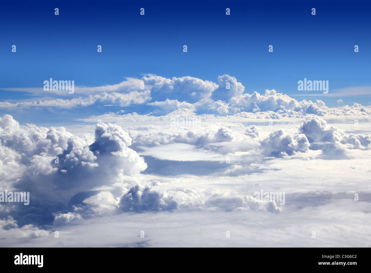 blue sky high view from airplane clouds shapes Stock Photo - Alamy