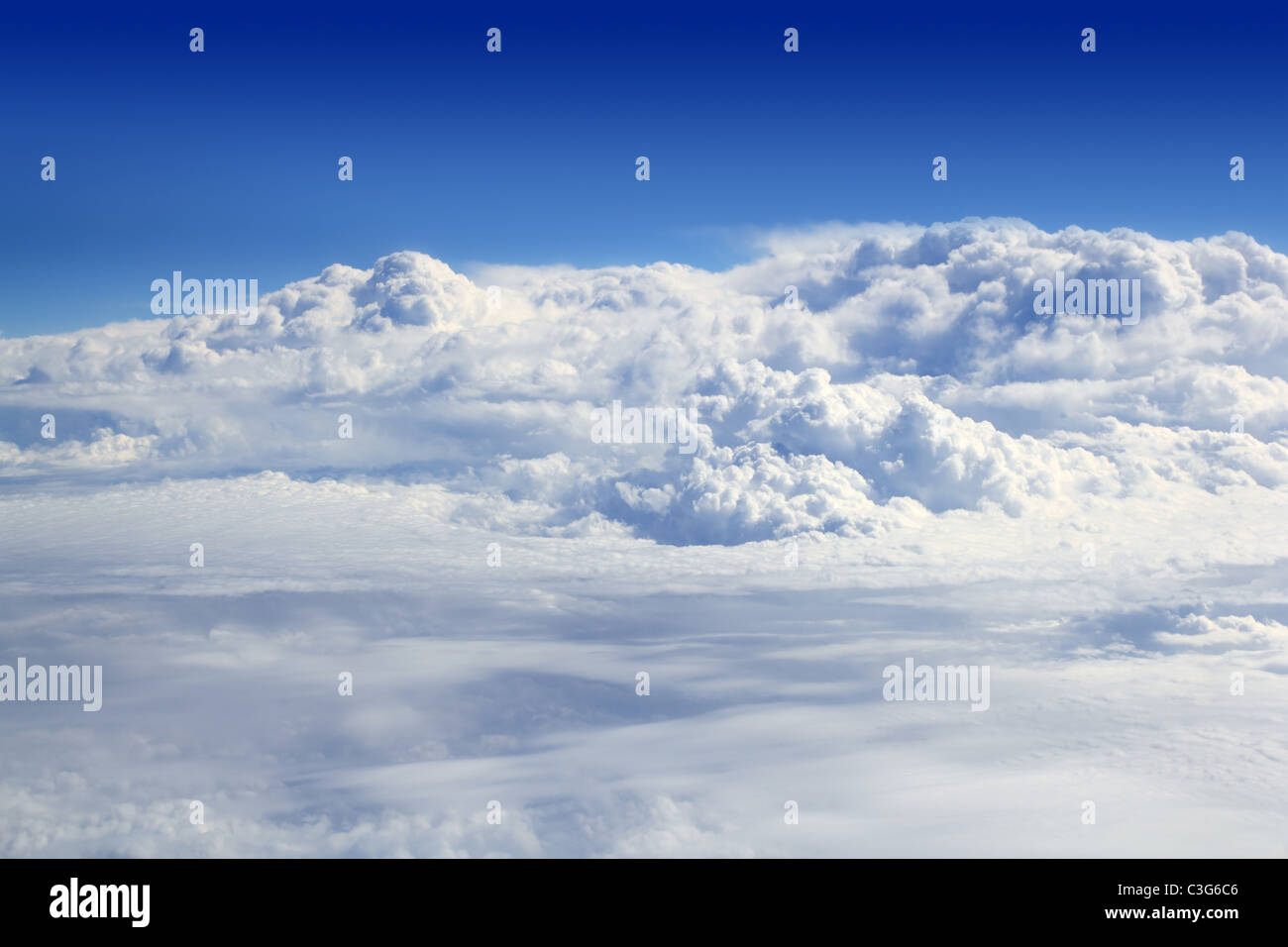 blue sky high view from airplane clouds shapes Stock Photo - Alamy